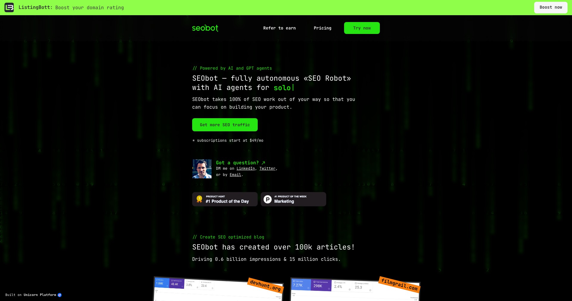 SEO Bot - Key features, use cases, pricing, alternatives