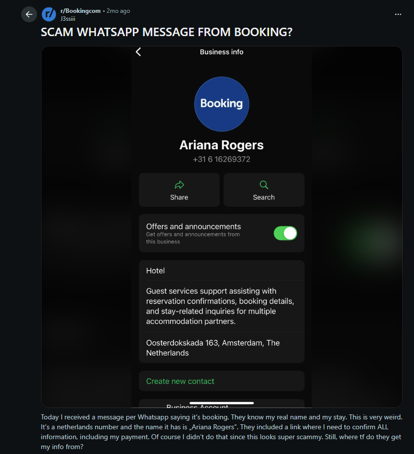 Booking.com Phishing Scam: How to Avoid WhatsApp Payment Traps