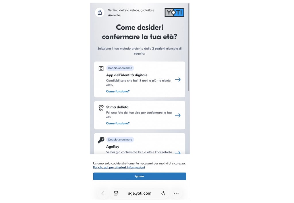 Yoti verifica d’età: come bypassarla con VPN in Italia