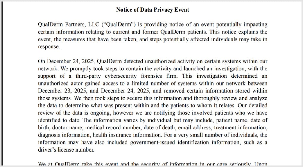 Dermatology breach hits 3.1 million patients | Cybernews