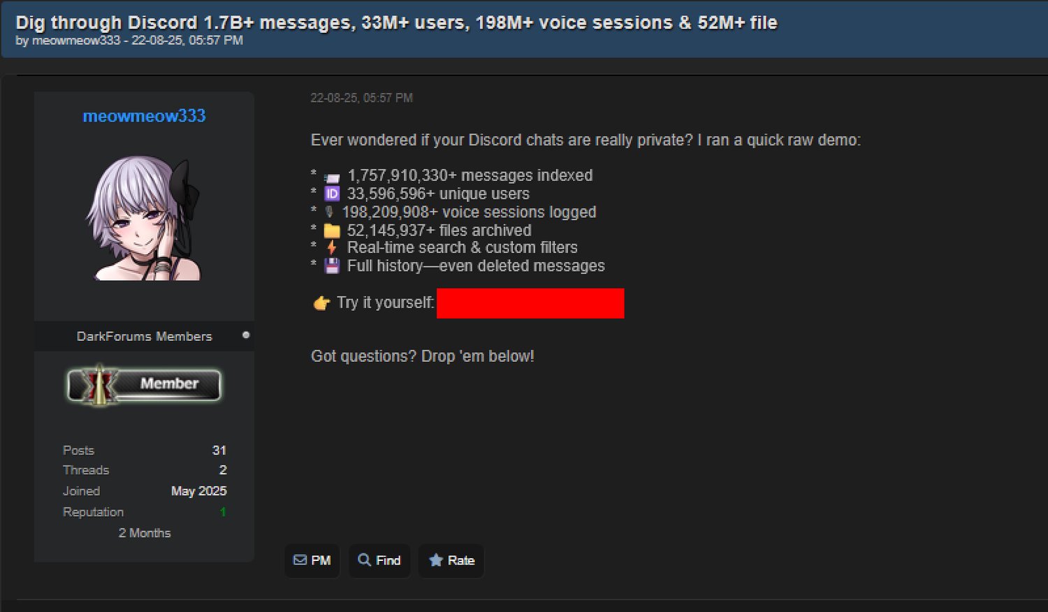 Discord scraping service targets 35M users | Cybernews